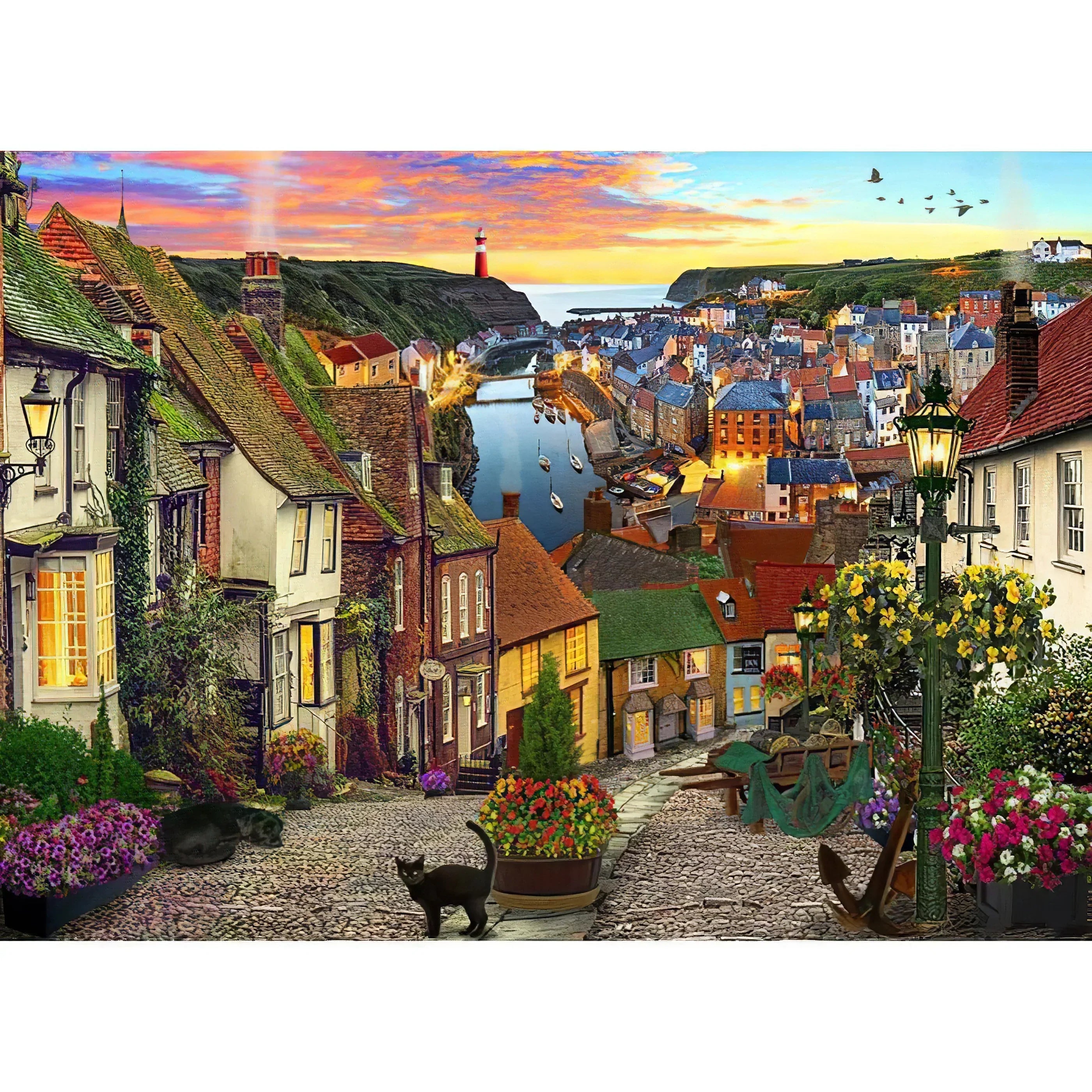 Village Océan Ville Rue | Diamond Painting | Broderie Diamant